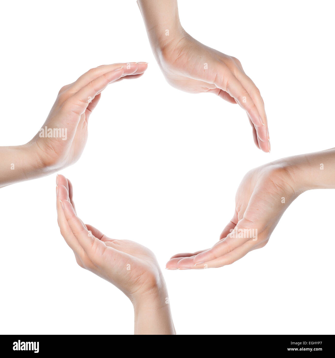 Many hands circle hi-res stock photography and images - Alamy