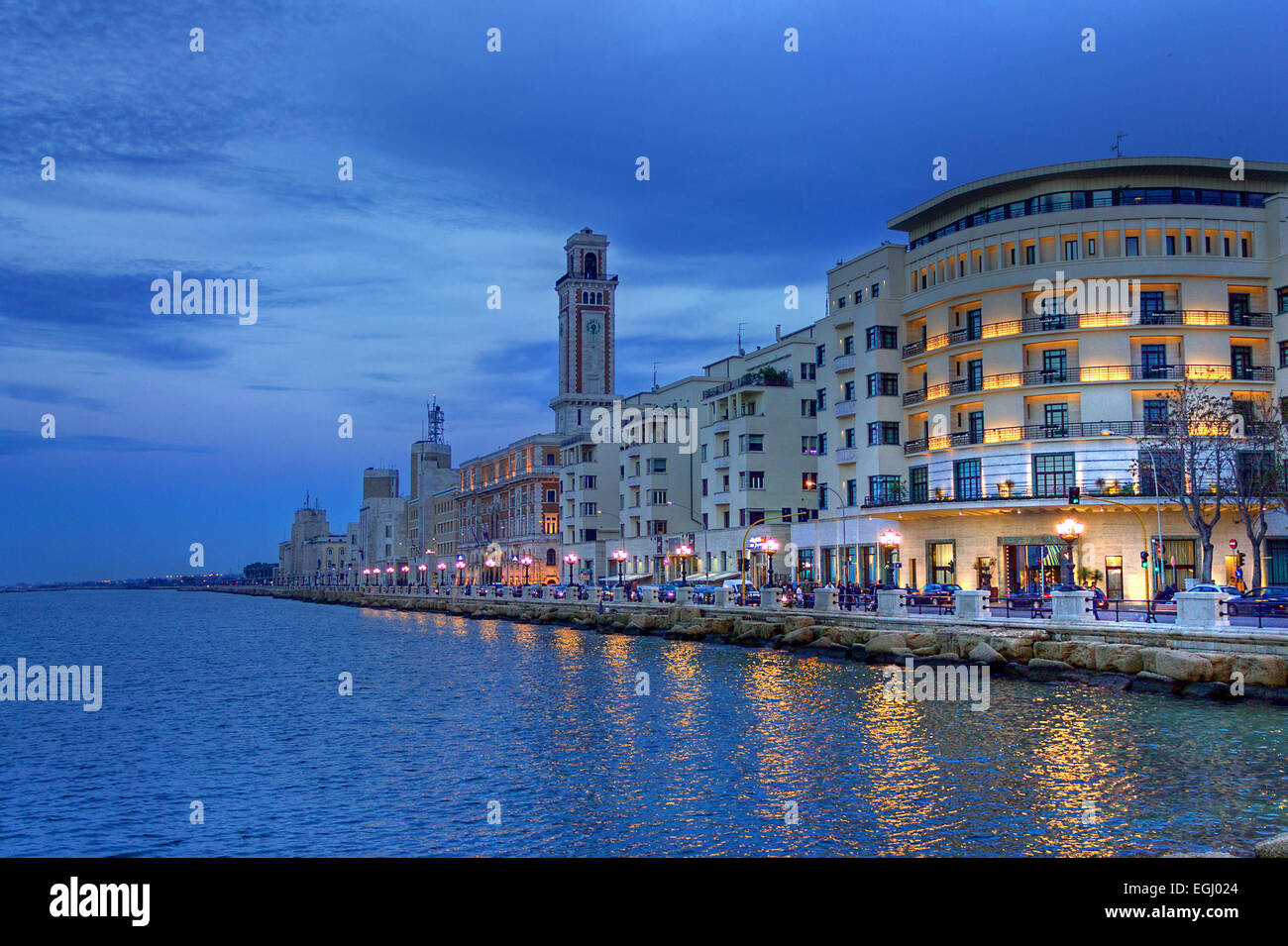 Italy, Apulia, Bari, seafront at the dusk Stock Photo - Alamy