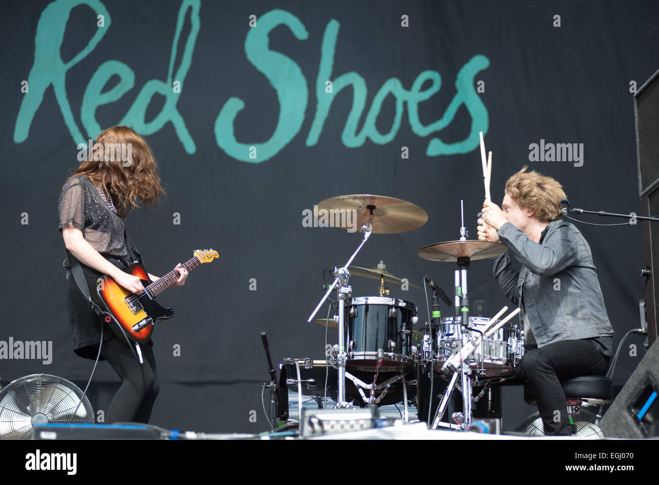 Blood Red Shoes performs at Leeds Festival, Leeds, Engand Featuring ...