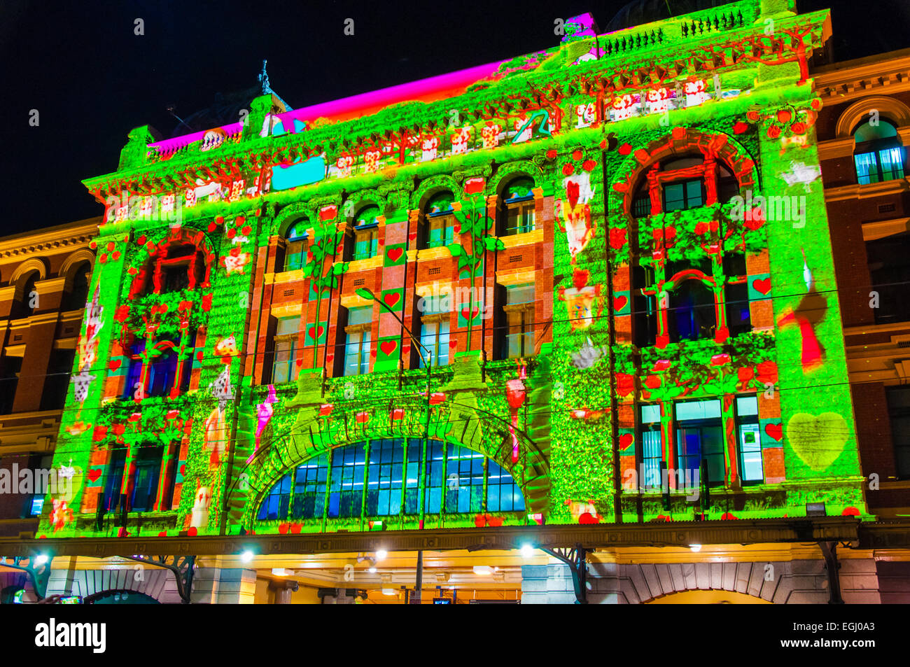 Art colorful projections over historical buildings during White Night ...