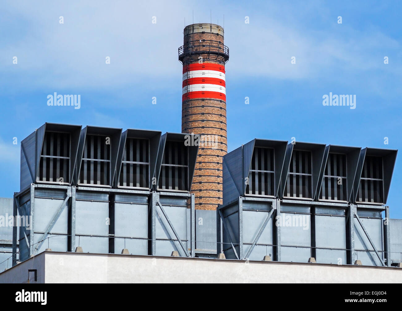 Air filters and smoke stack of the power station Stock Photo - Alamy
