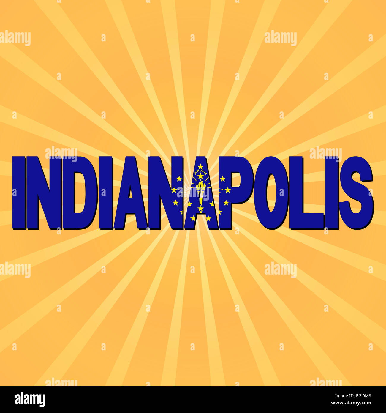 Indianapolis flag text with sunburst illustration Stock Photo - Alamy