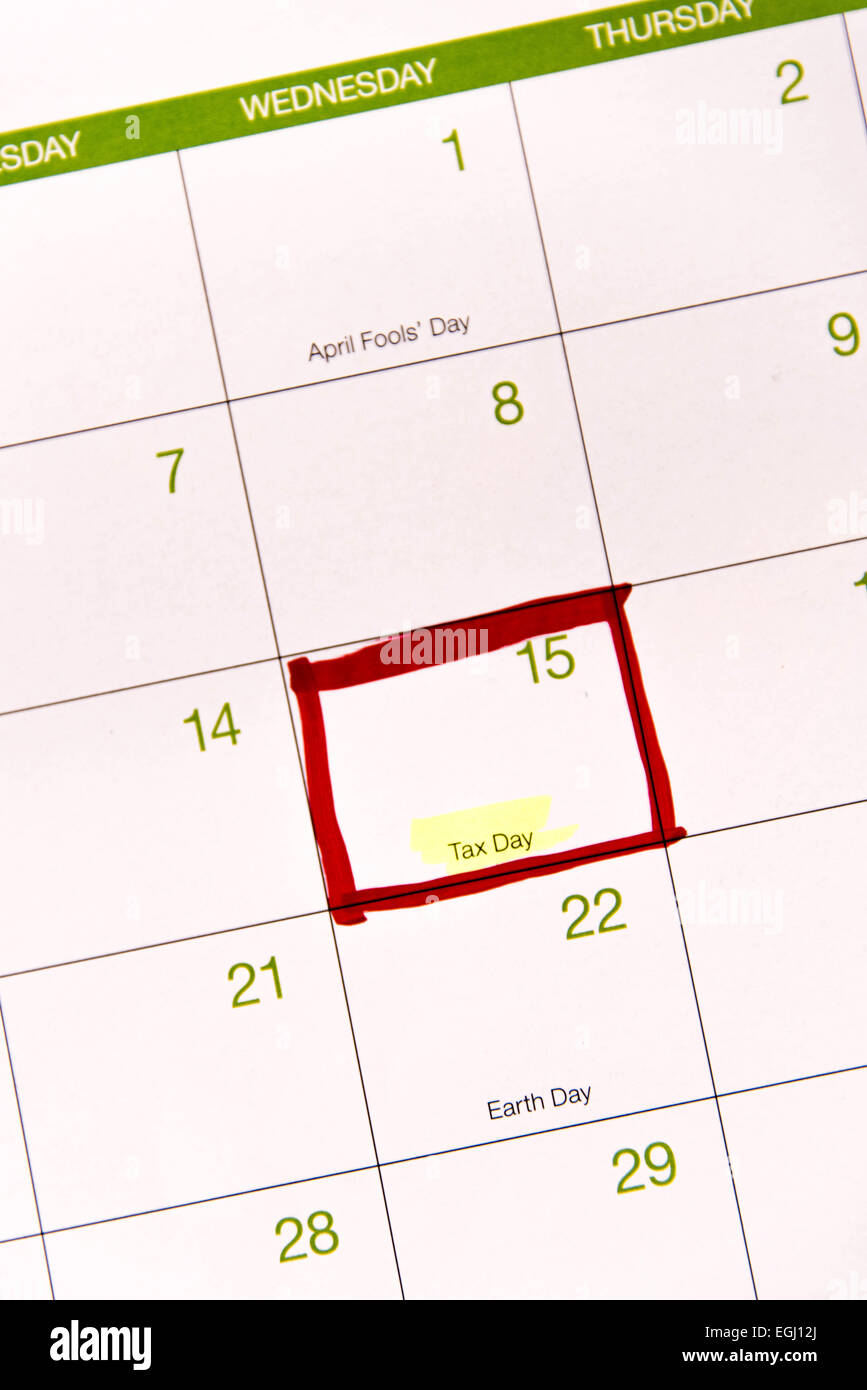 Tax day april 15th hi-res stock photography and images - Alamy