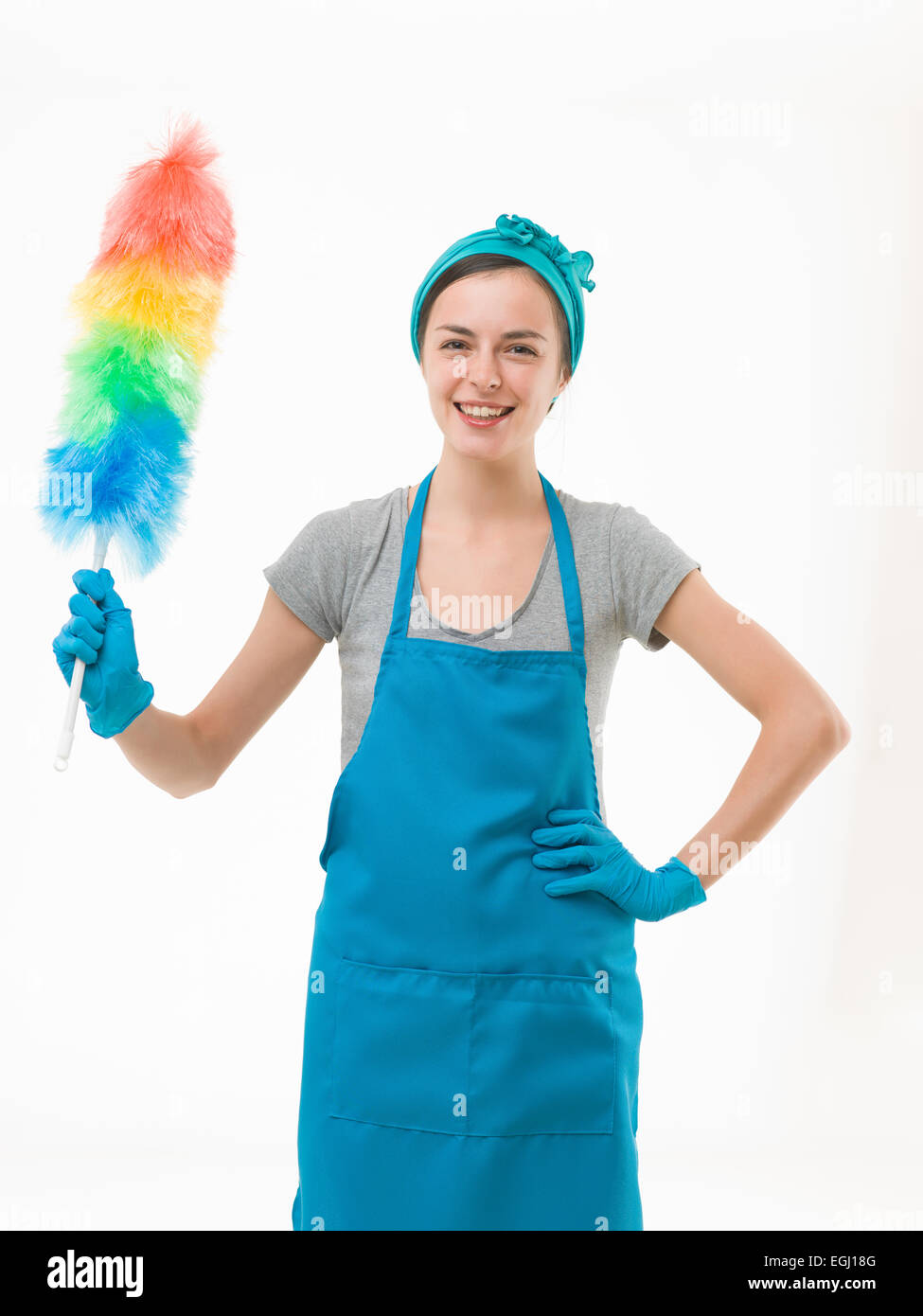 Holding feather duster hi-res stock photography and images - Alamy