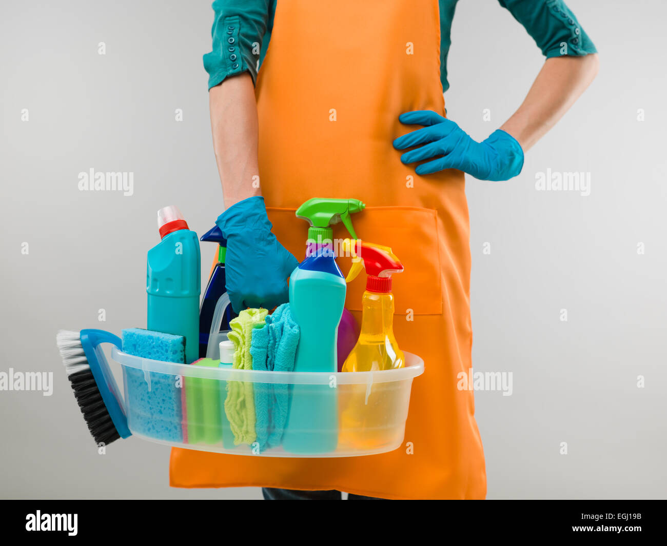 Woman holding basin clean hi-res stock photography and images - Alamy