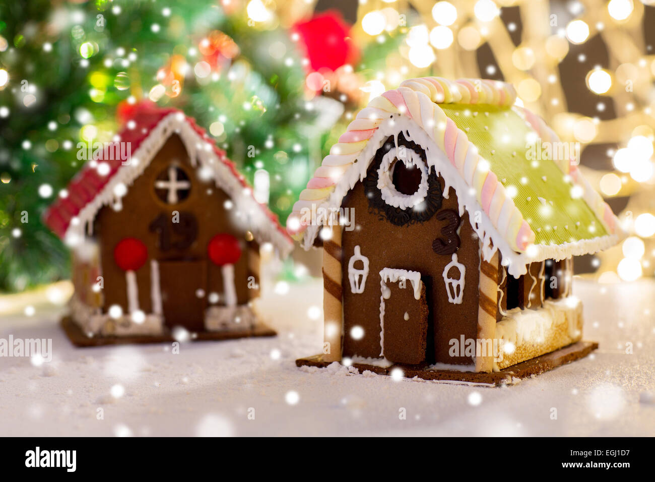 closeup of beautiful gingerbread house at home Stock Photo - Alamy