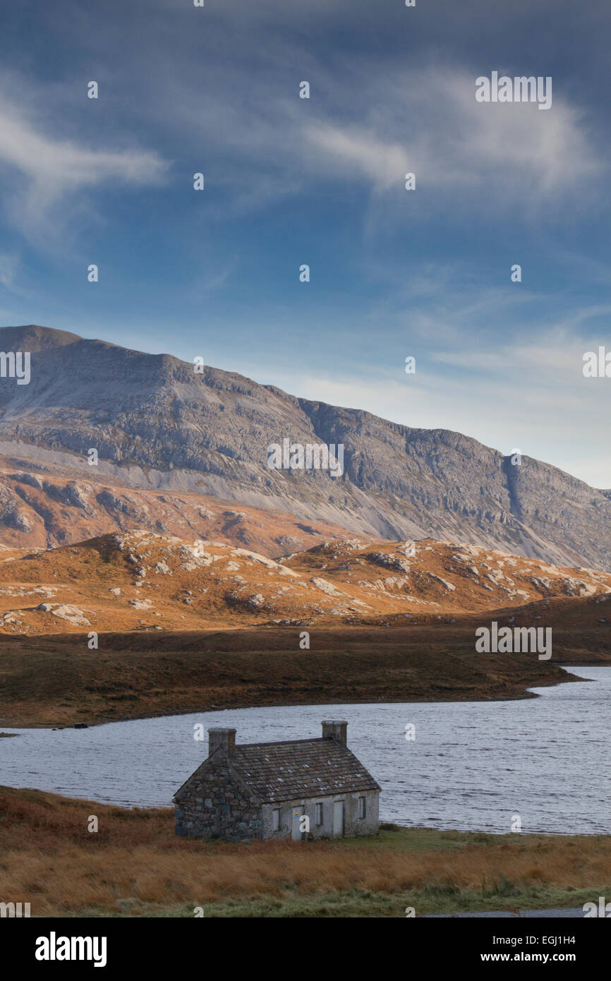Lonely cottage at Loch Stack, Sutherland Stock Photo - Alamy