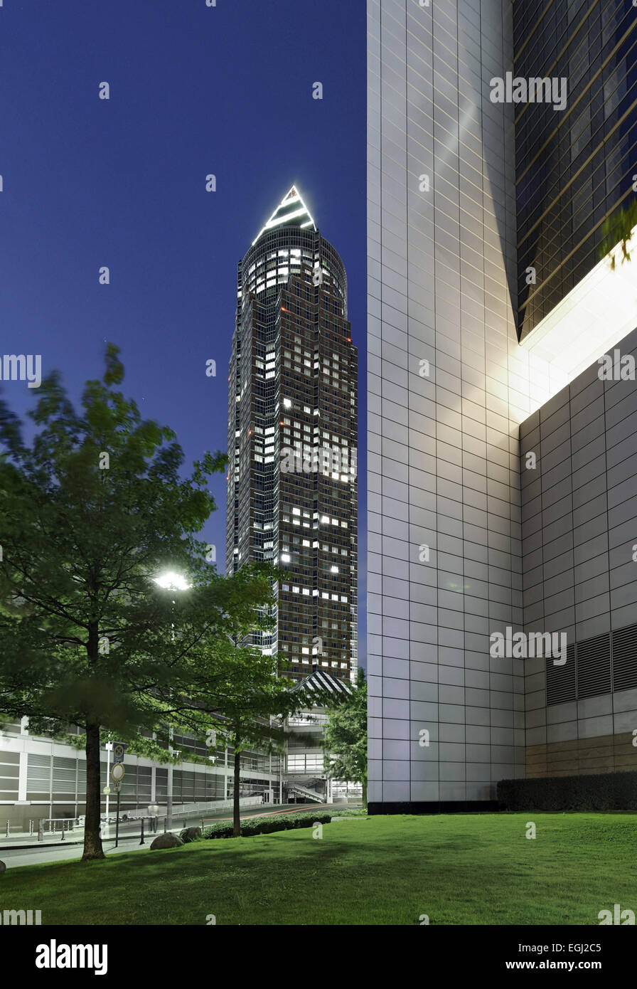 The Messe Turm, Trade Fair Tower, Messehallen, exhibition halls ...