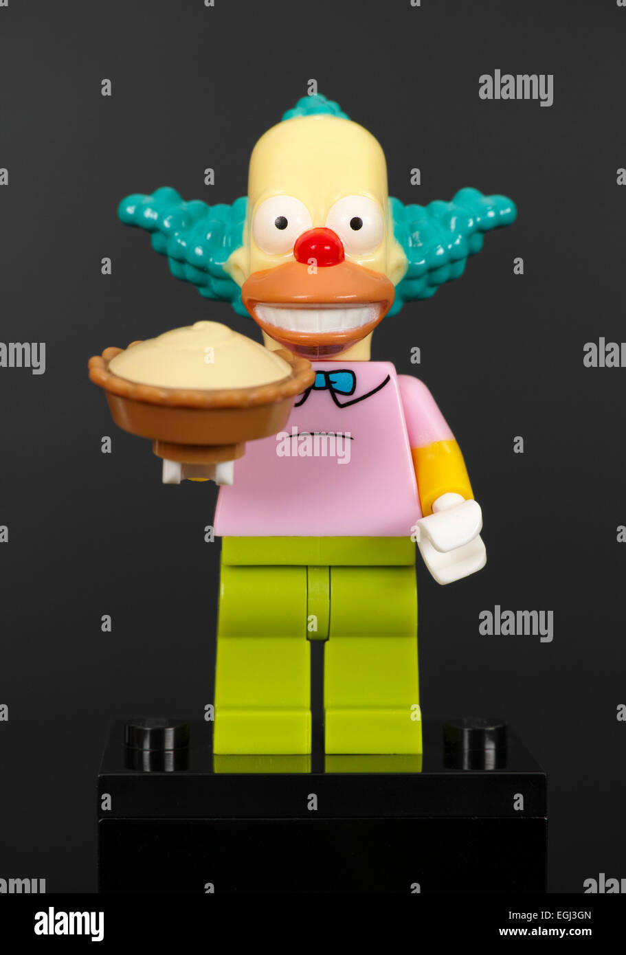 Tambov, Russian Federation - February 07, 2015 Lego Krusty the Clown ...