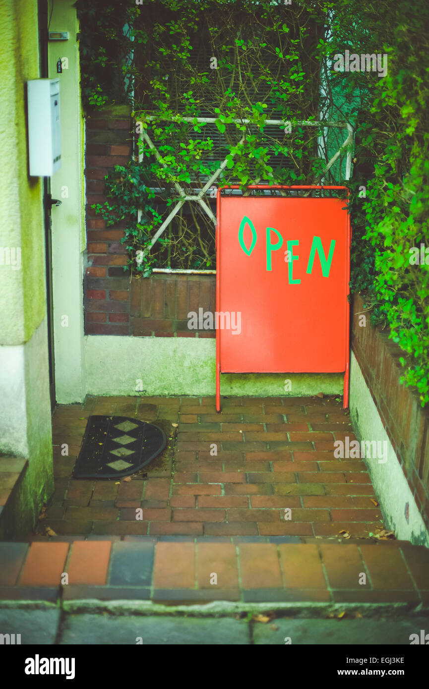 Sign, shop open Stock Photo - Alamy