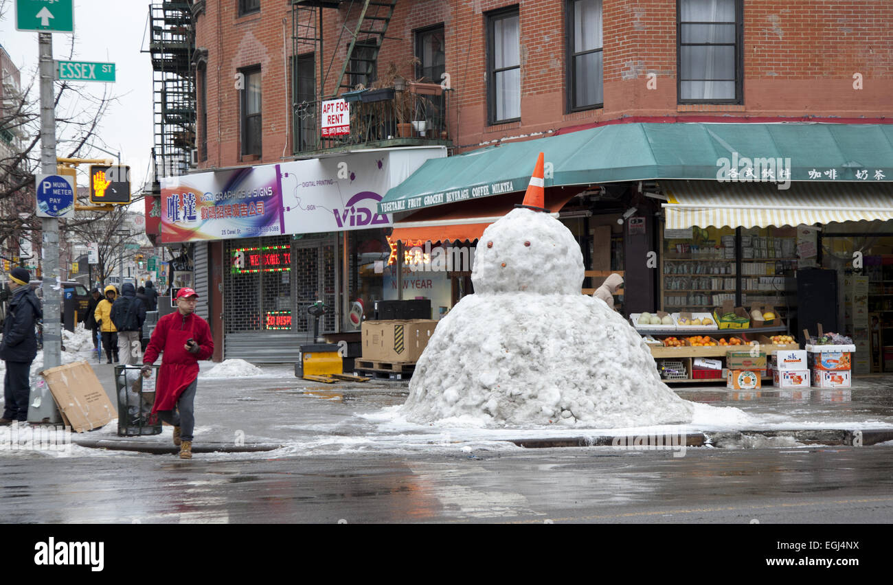 Large snowman built on the corner of Essex and Canal Streets on the ...