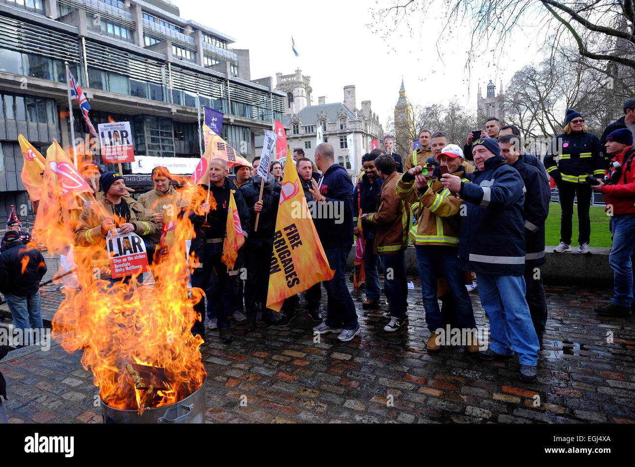 Westminster, London, UK. 25th Feb, 2015. Fire fighters from all over ...