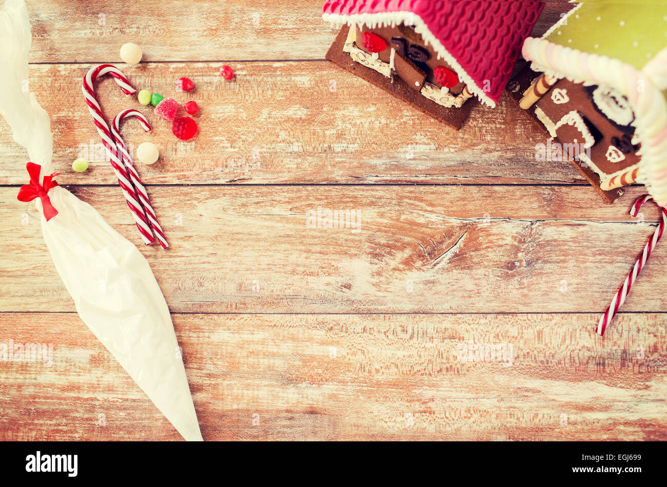 closeup of beautiful gingerbread houses at home Stock Photo - Alamy