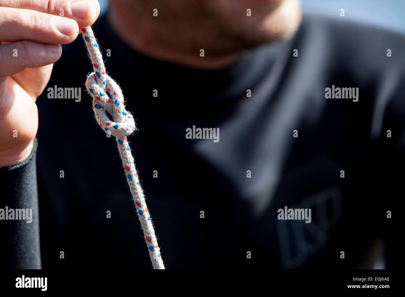 Rope, figure-eight loop Stock Photo - Alamy