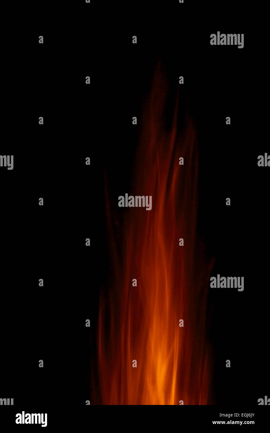 Flame, black background Stock Photo - Alamy