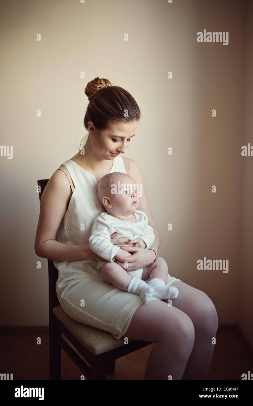 mother with baby at home Stock Photo - Alamy
