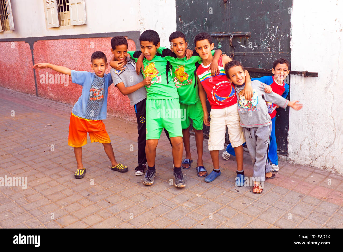 RABAT, MOROCCO - October 15 2013 : Kids in the streets on Eid al-Adha ...