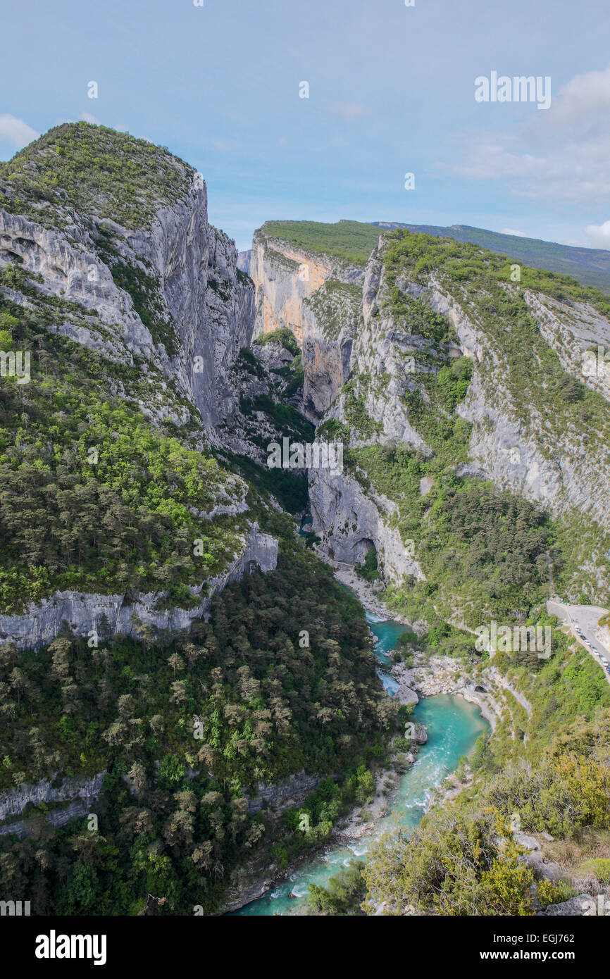 GORGE DU VERDON, FRANCE - MAY 11, 2014: A view of the Gorge du Verdon ...
