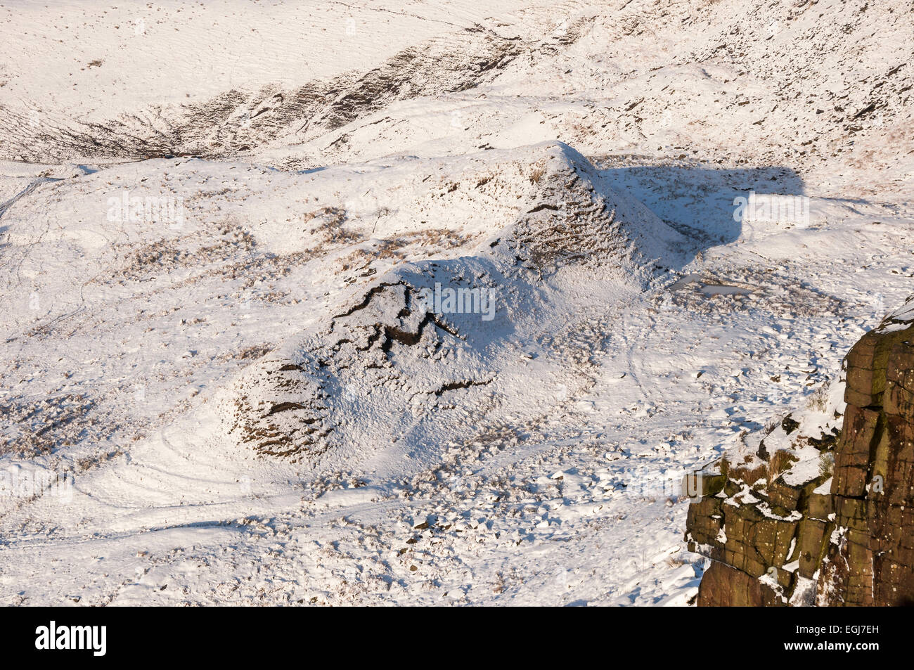 Landslip feature called the Mares back below Coombes edge in the ...