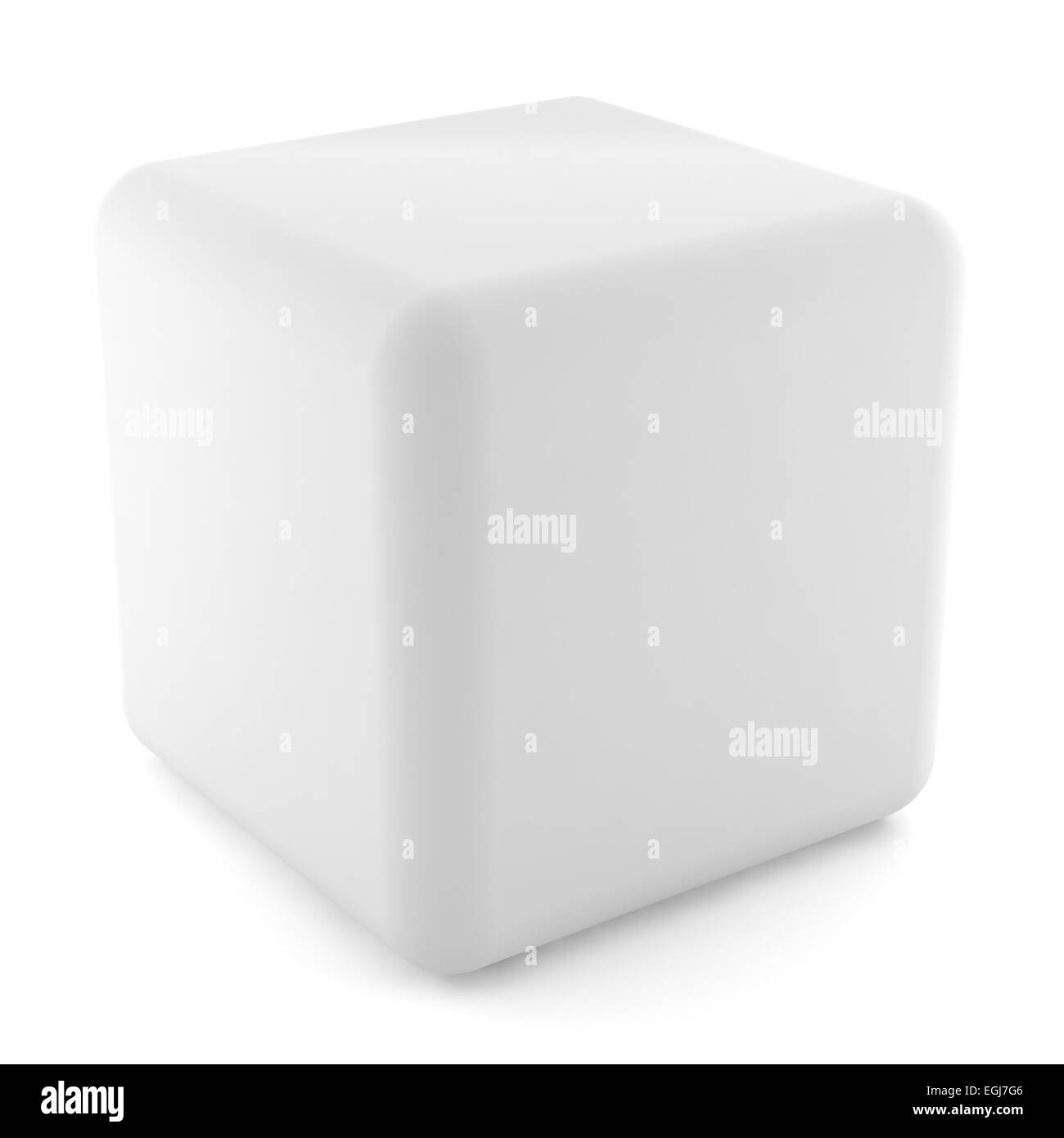blank white cube isolated on white background Stock Photo - Alamy