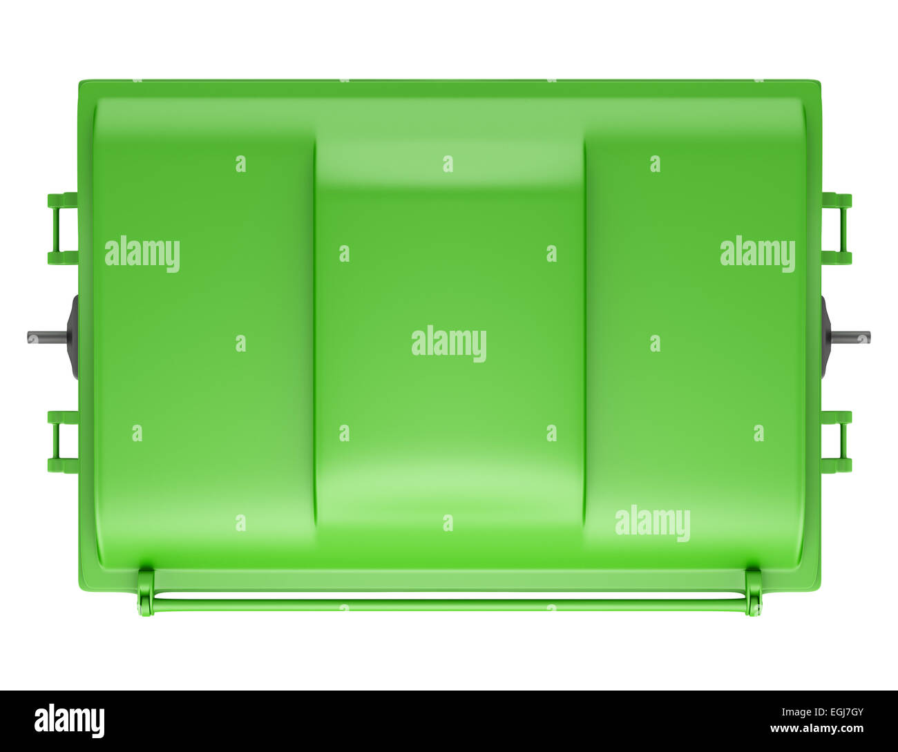 top view of green garbage container isolated on white background Stock ...