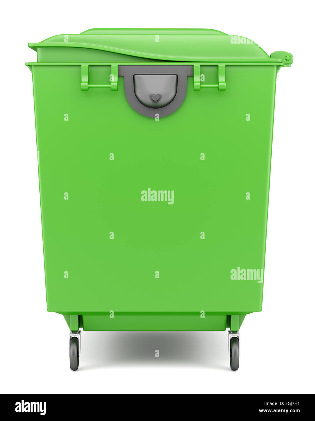 green garbage container isolated on white background Stock Photo - Alamy