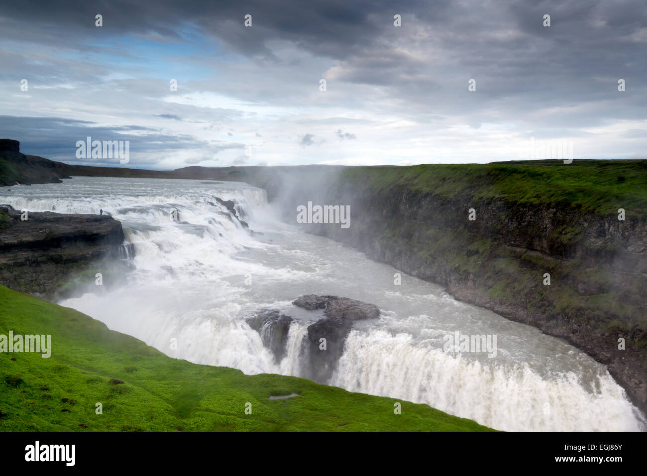 Beautiful and powerful Gullfoss waterfalls in Iceland Stock Photo - Alamy