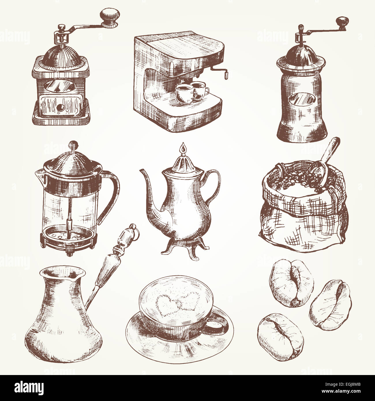 Coffee tree vector hi-res stock photography and images - Alamy