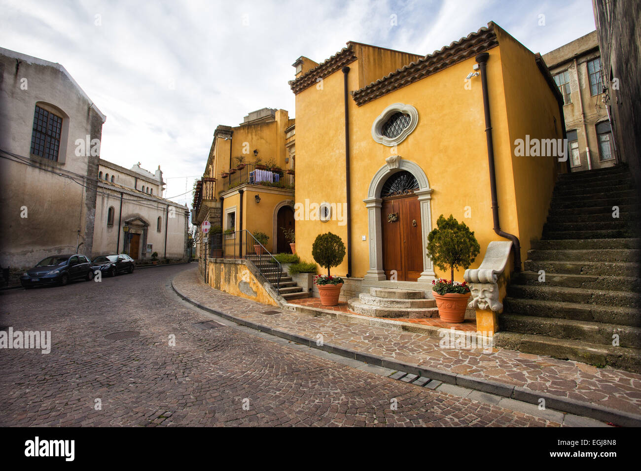 Homes in Rometta town, Sicily, Italy Stock Photo - Alamy