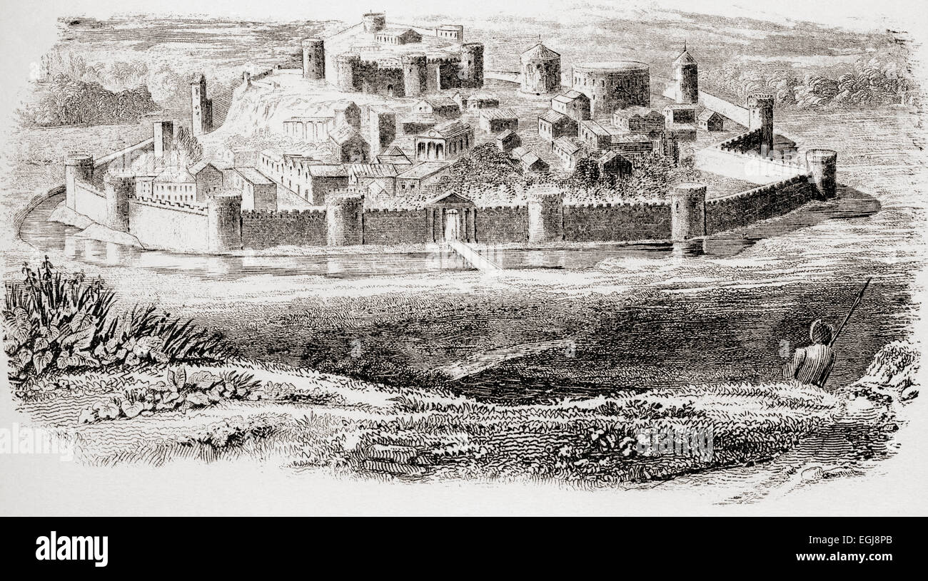 Typical architecture of a medieval castle Stock Photo - Alamy