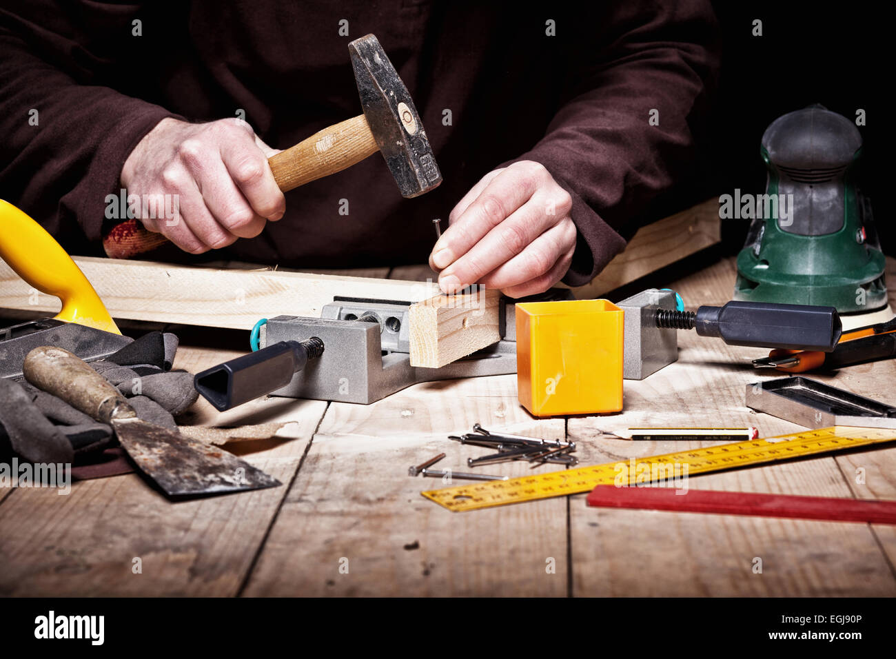 Man carpenter hand craft hi-res stock photography and images - Alamy