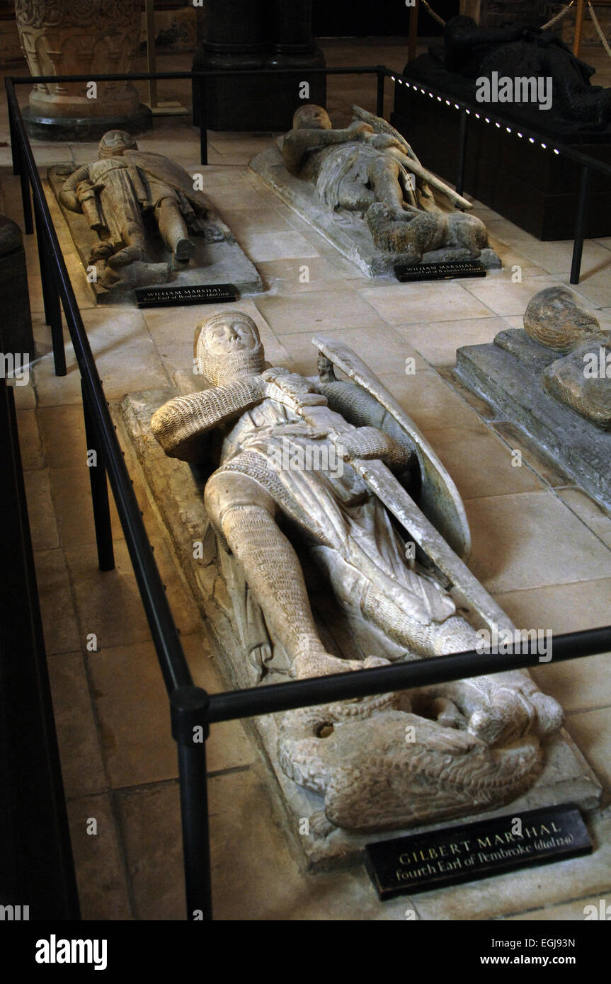 England. London. Temple Church. 12th C. Tomb effigies of the Knights ...