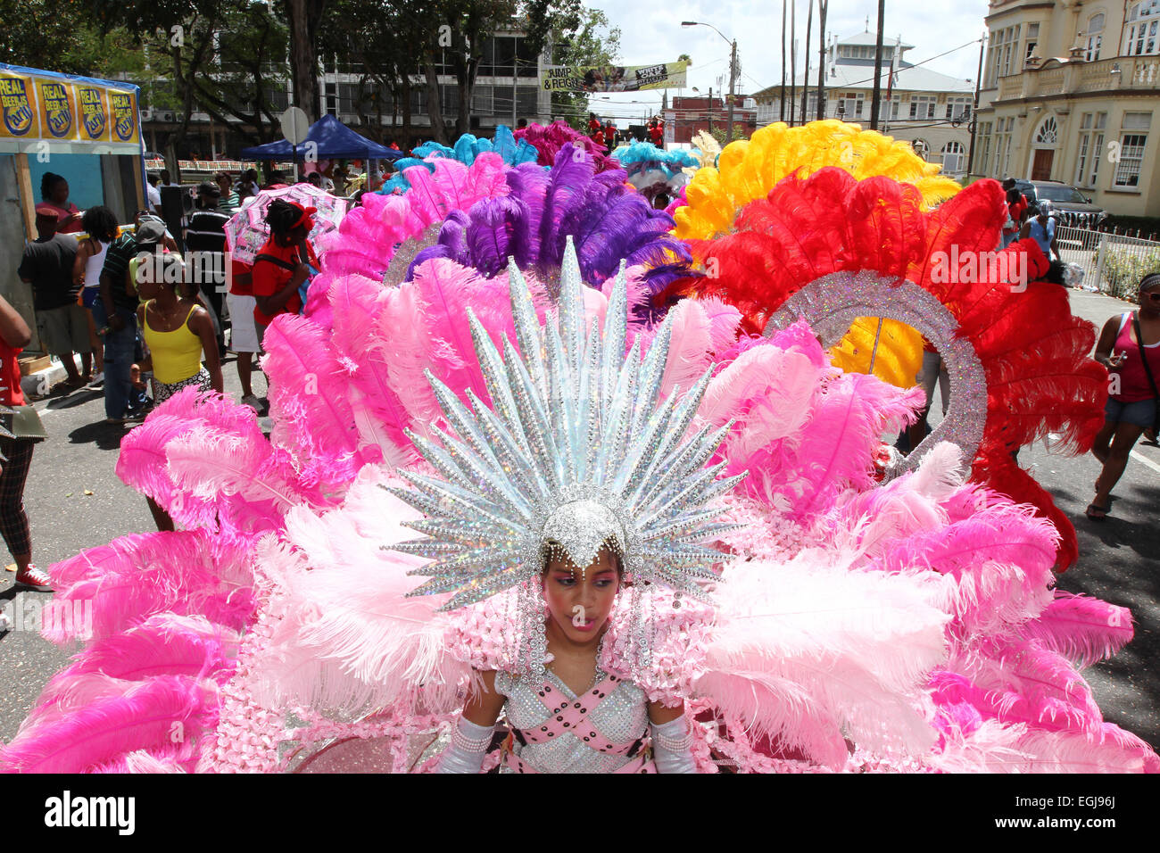 Young masqueraders perform on Frederick Street during the Republic Bank ...