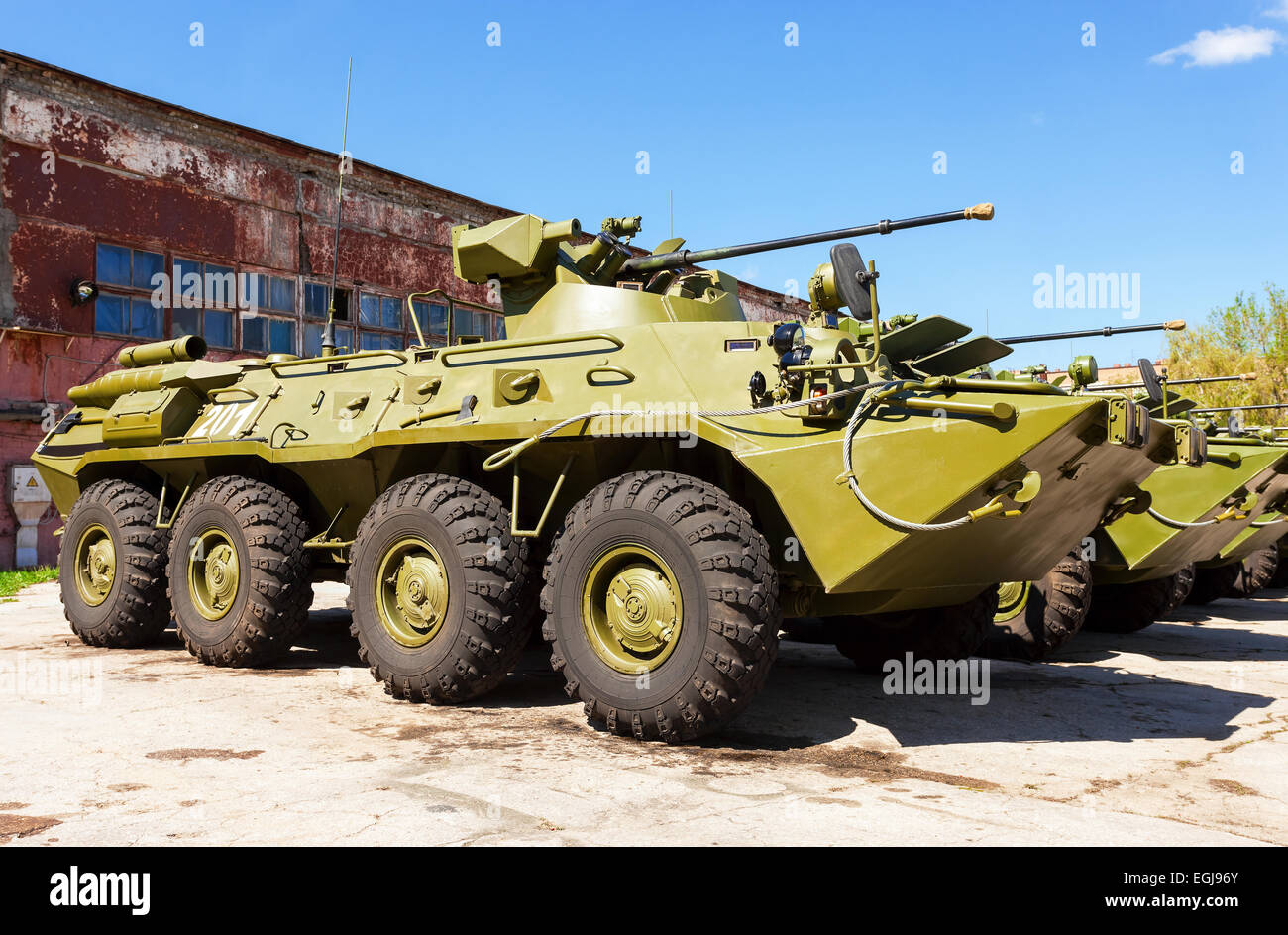 Russian Army BTR-82 wheeled armoured vehicle personnel carrier Stock ...