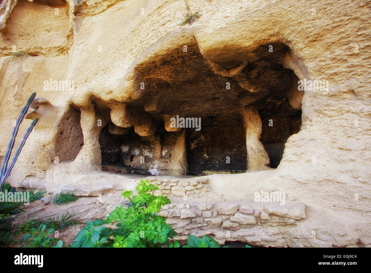 Ancient mosque rock in Rometta, Sicily Stock Photo - Alamy