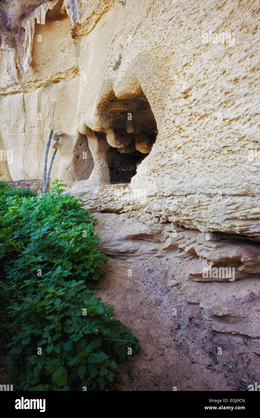 Ancient mosque rock in Rometta, Sicily Stock Photo - Alamy
