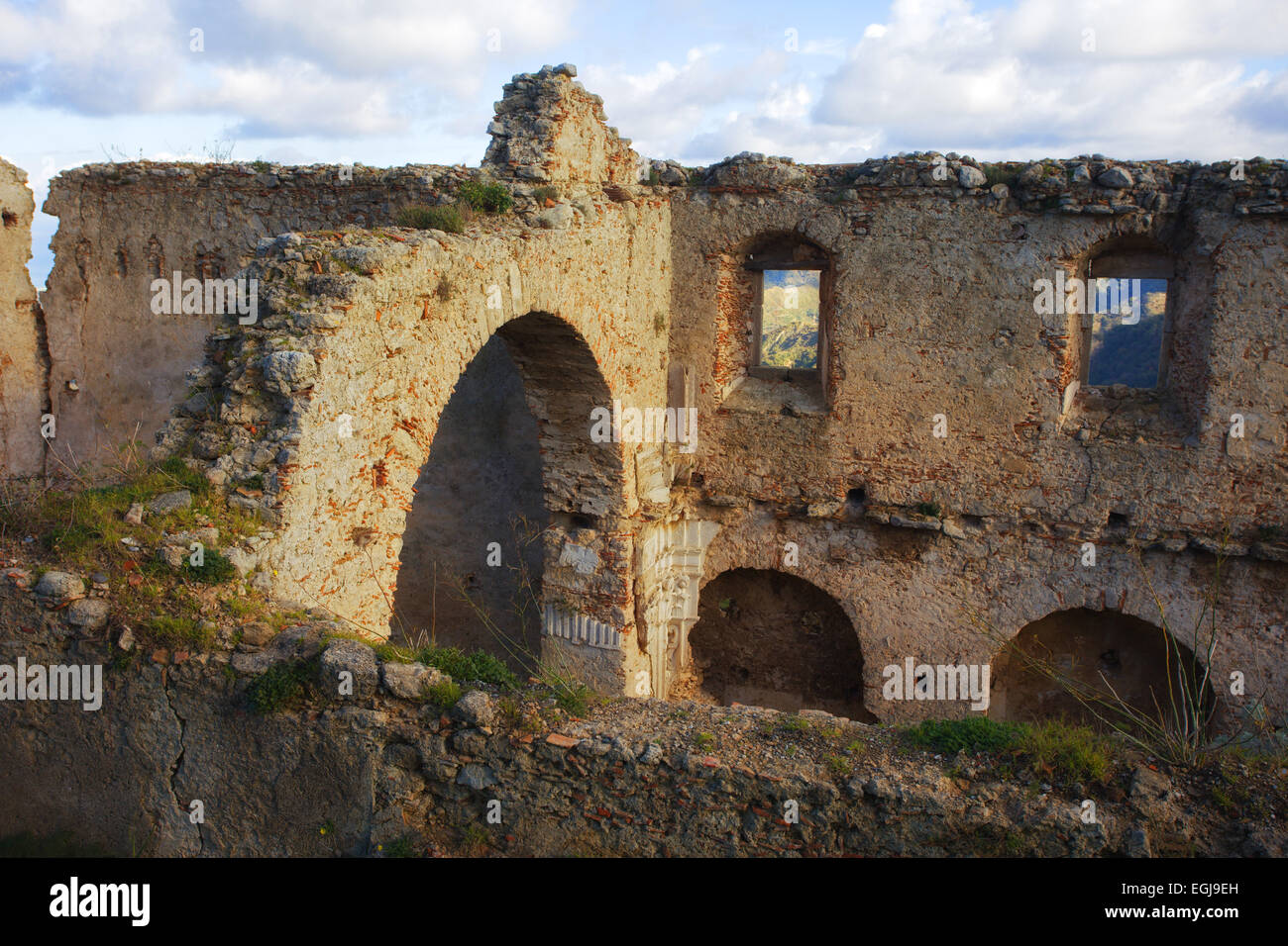 Ruins of S. Antonio church in Rometta town Stock Photo - Alamy