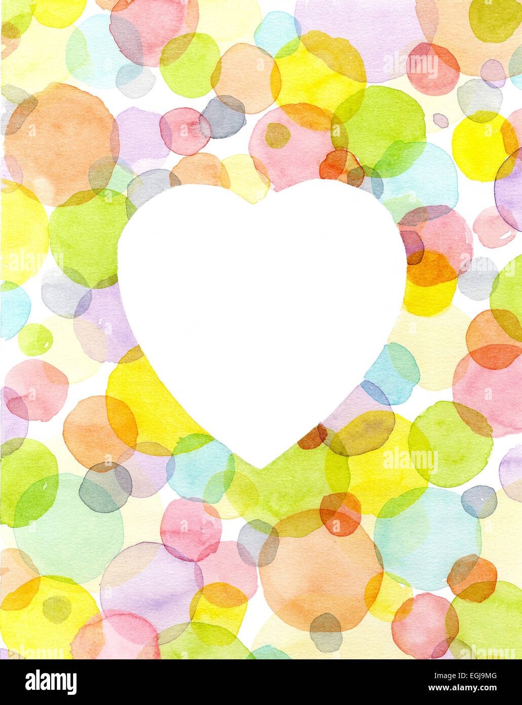 Watercolor bubbles heart frame Stock Photo - Alamy