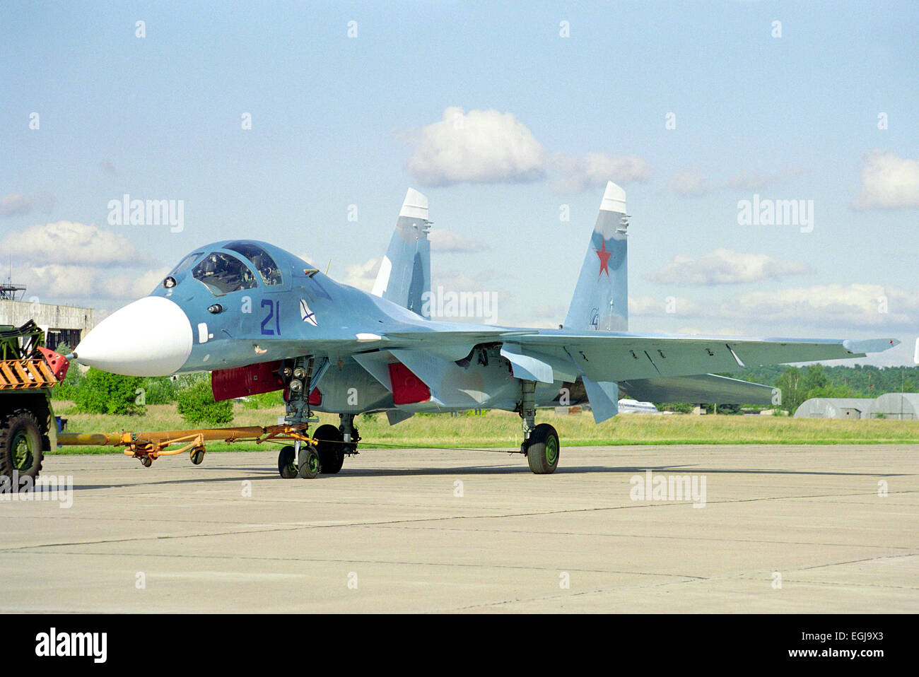 Carrier-based combat trainer aircraft Sukhoi Su-27KUB Stock Photo - Alamy