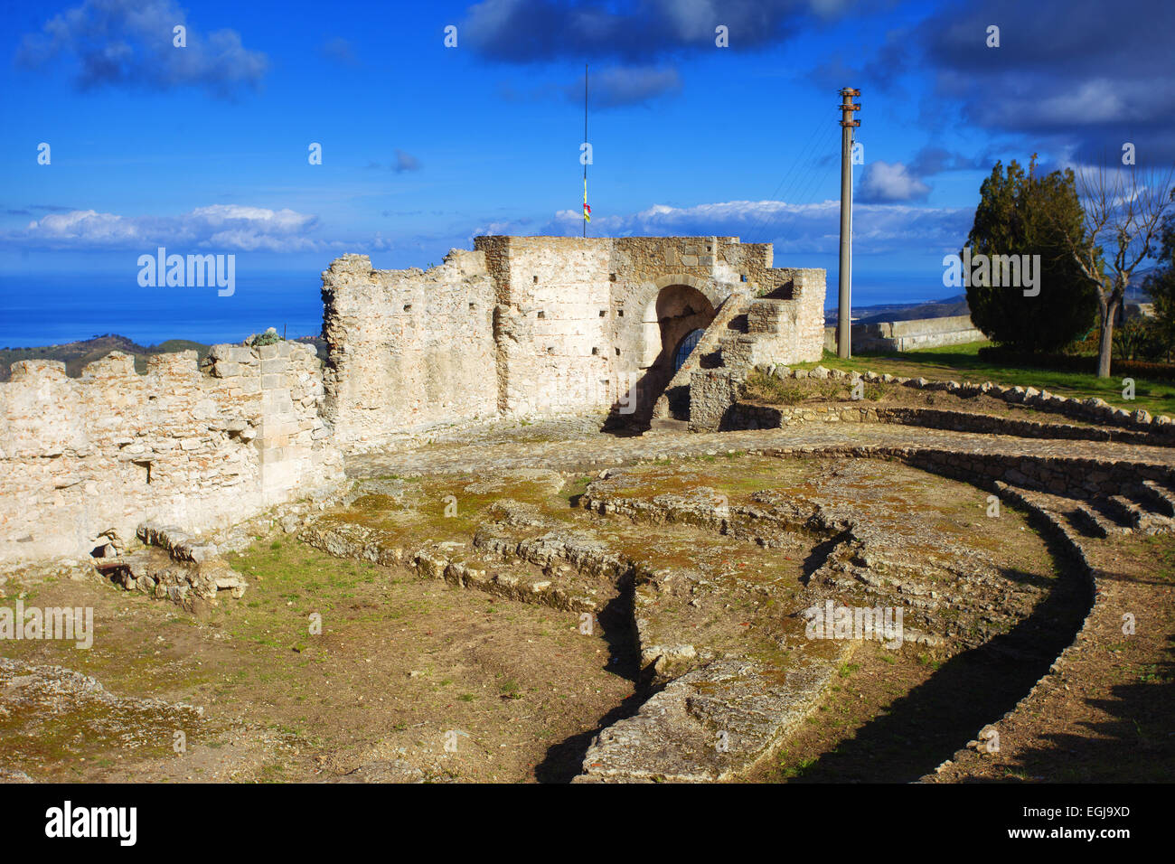 Rometta medieval fortification, Messina port Stock Photo - Alamy