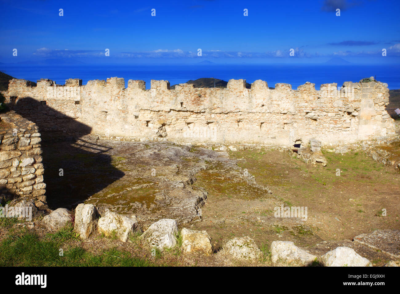 Rometta medieval fortification, Messina port Stock Photo - Alamy