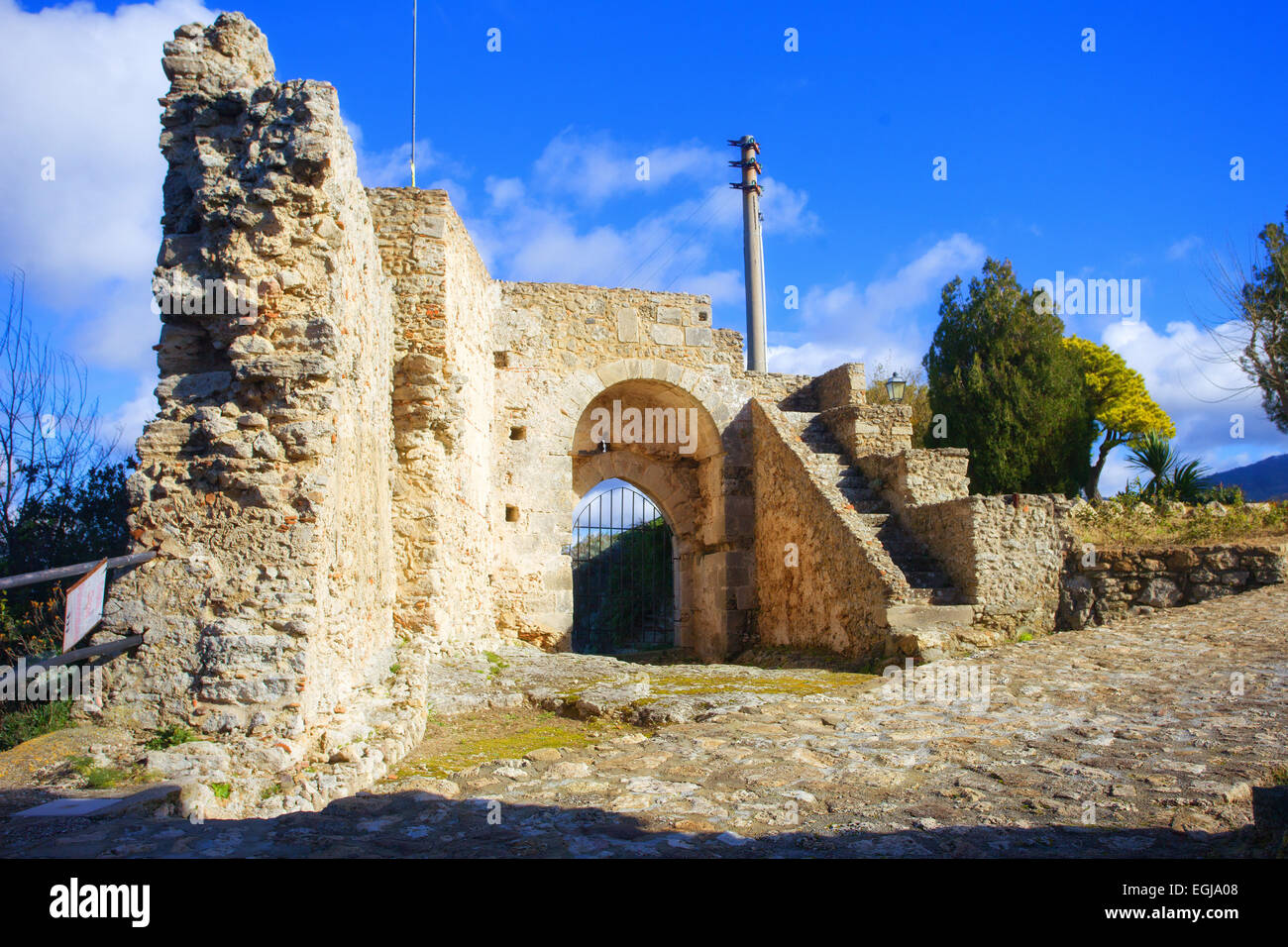 Rometta medieval fortification, Messina port Stock Photo - Alamy