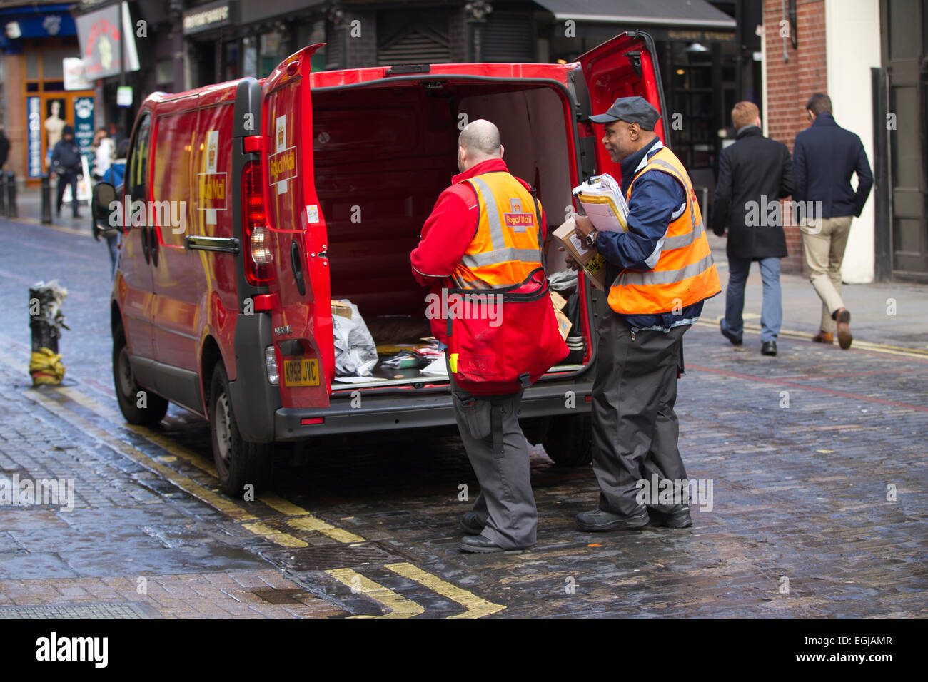 Royal Mail delivery van in Soho, Central London, UK Stock Photo - Alamy
