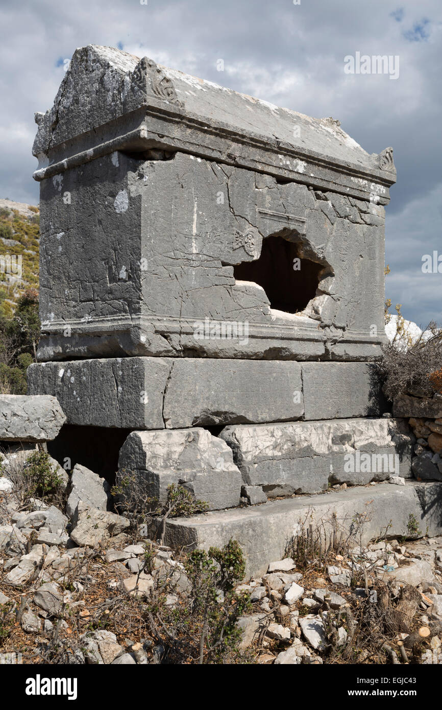 Lycian sarcophagus of ancient Sidyma, Dodurga village, Mugla Province ...
