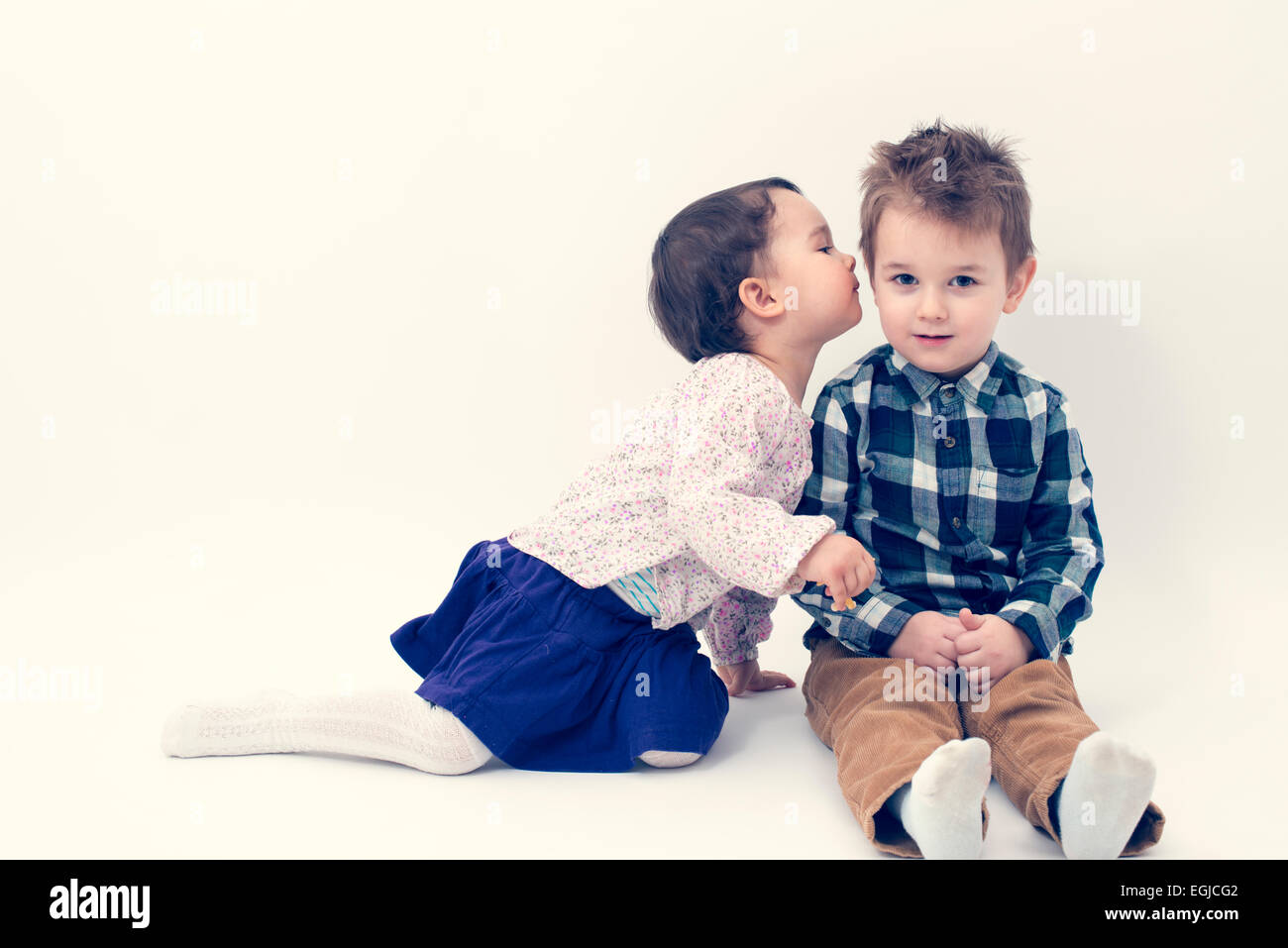 Brother and sister kissing hi-res stock photography and images - Alamy