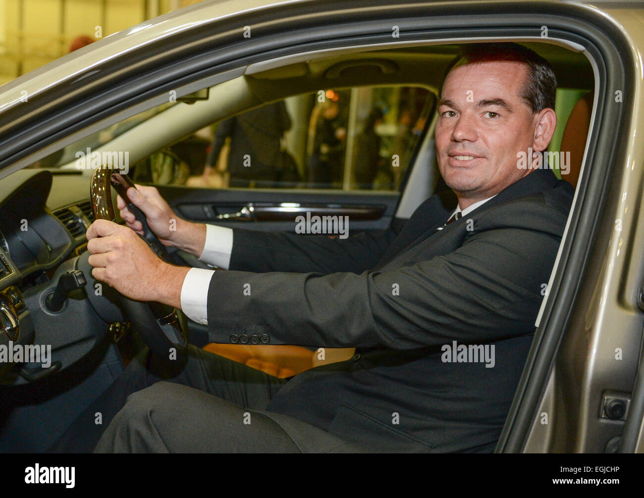 Christian Vollmer, head of production in Shanghai, sits in the new VW ...