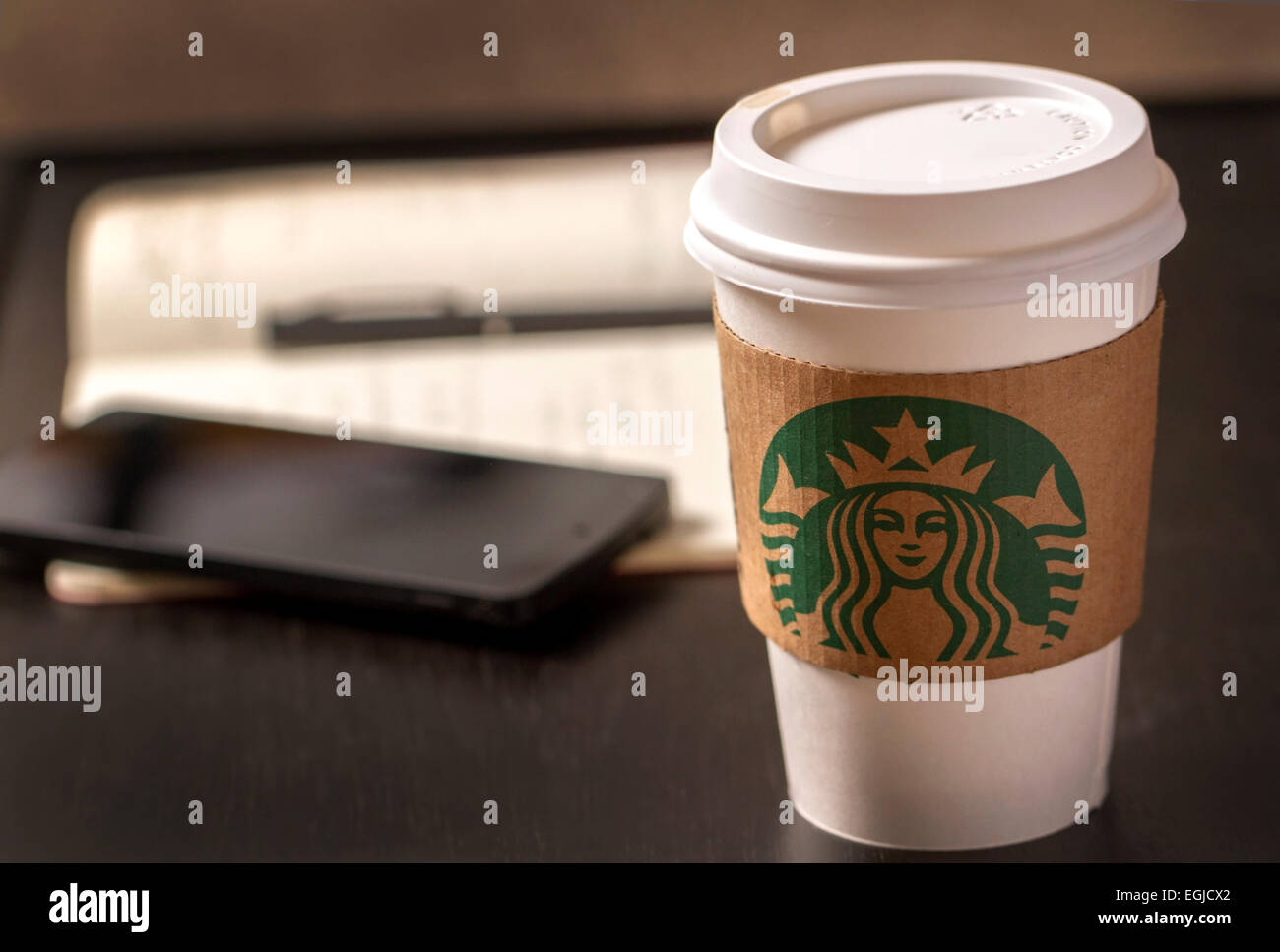 Working at Starbucks Stock Photo - Alamy