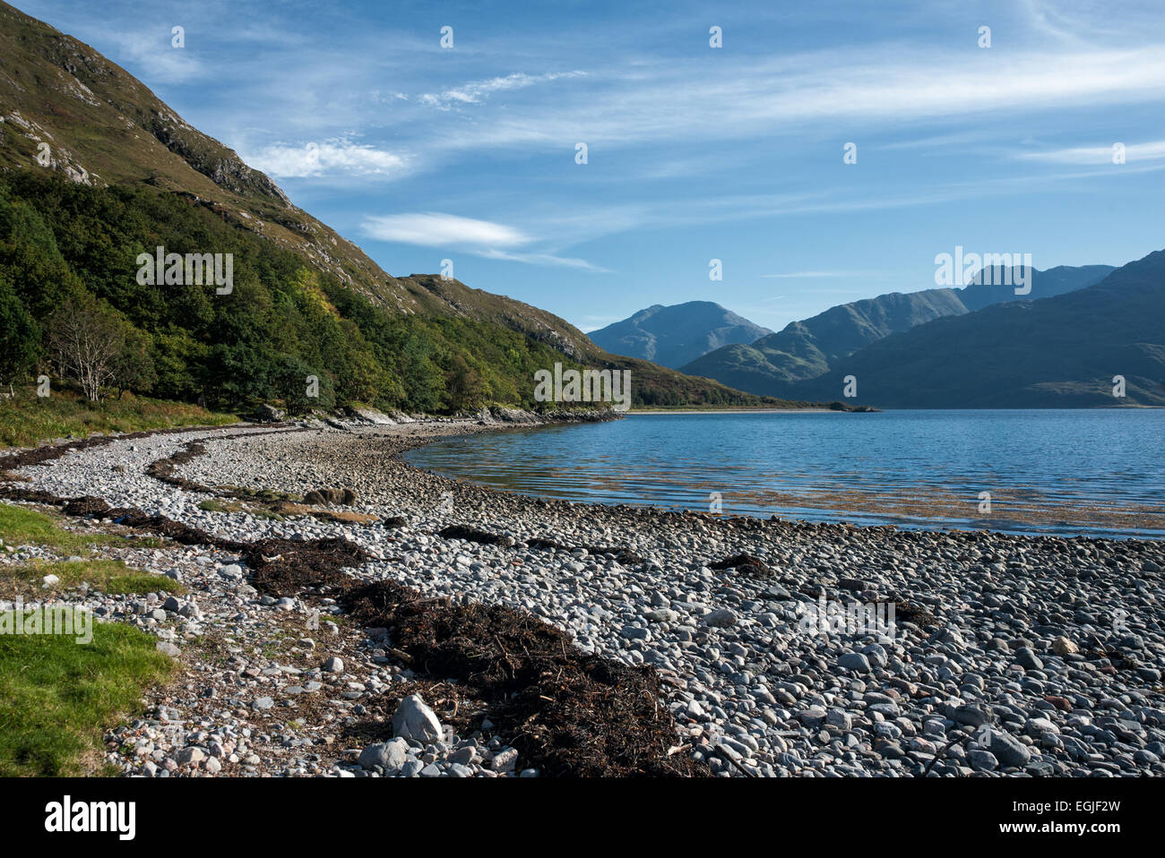 Loch Hourn and the Hills of Knoydart from Camas na Cailinn Stock Photo ...