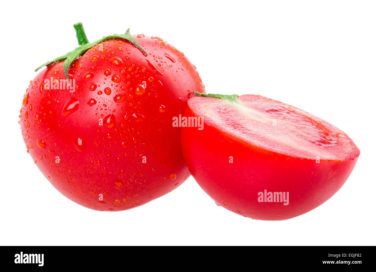 red ripe tomato on white background Stock Photo - Alamy