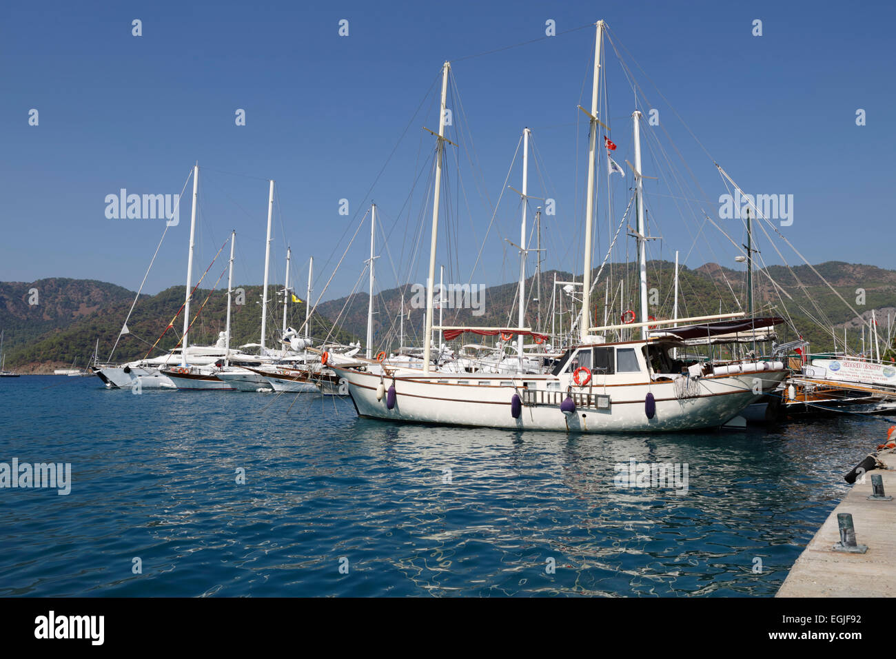 Yacht marina, Gocek, Mugla Province, Mediterranean Coast, Southwest ...